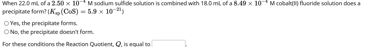 Solved When 22.0mL ﻿of a 2.50×10-4M ﻿sodium sulfide solution | Chegg.com