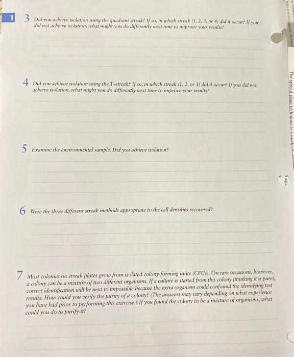 Streak Plate Methods of Isolation RESULTS AND | Chegg.com