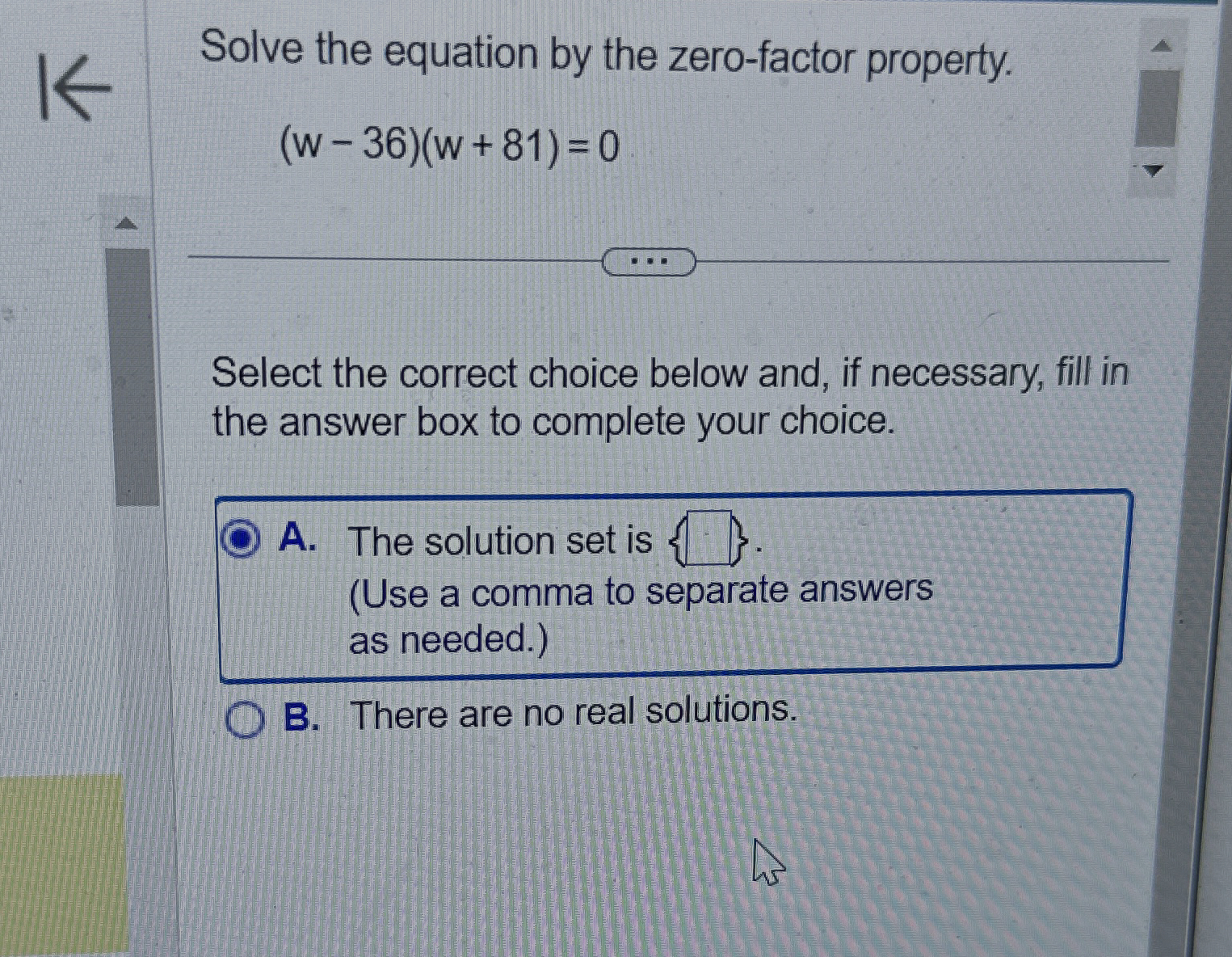 Solved Solve the equation by the zero-factor | Chegg.com