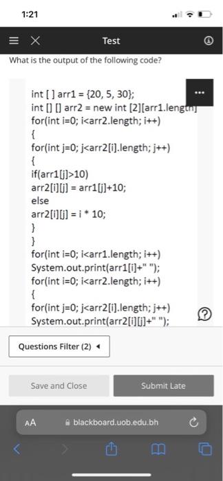 Solved Question 1 5 Points What will be the content of arr | Chegg.com