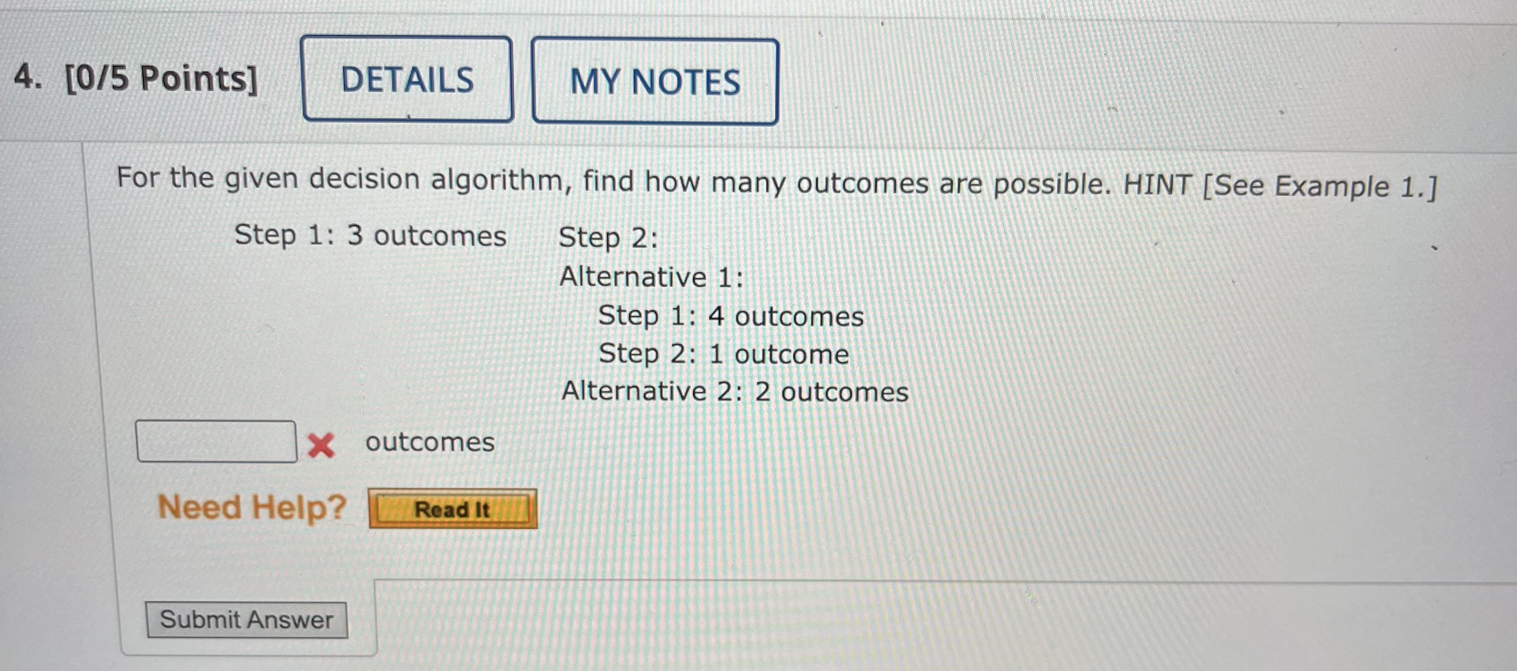 For the given decision algorithm, find how many | Chegg.com