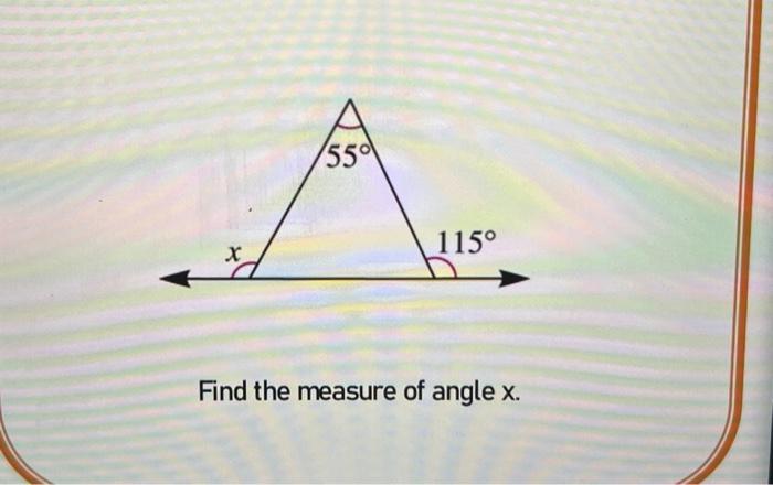 Solved Find the measure of angle x.Find the measure of angle | Chegg.com