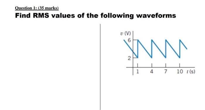 Solved Question 1: (35 marks) Find RMS values of the | Chegg.com