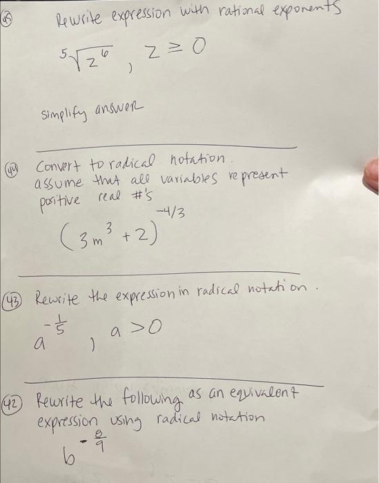 Solved 13) Rewrite expression with rational exponents | Chegg.com