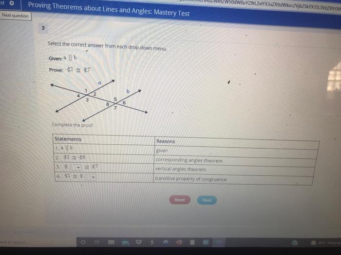Solved Xt Proving Theorems About Lines And Angles Mastery