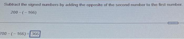 Solved Subtract the signed numbers by adding the opposite of | Chegg.com