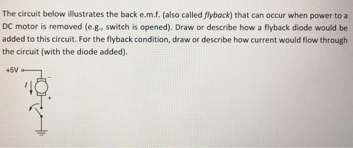 Solved The circuit below illustrates the back e.m.f. (also | Chegg.com