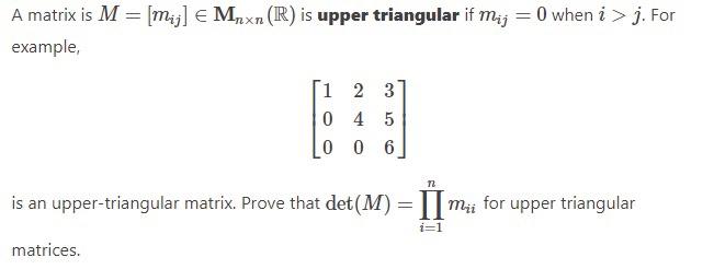 Solved A matrix is M=[mij]∈Mn×n(R) is upper triangular if | Chegg.com