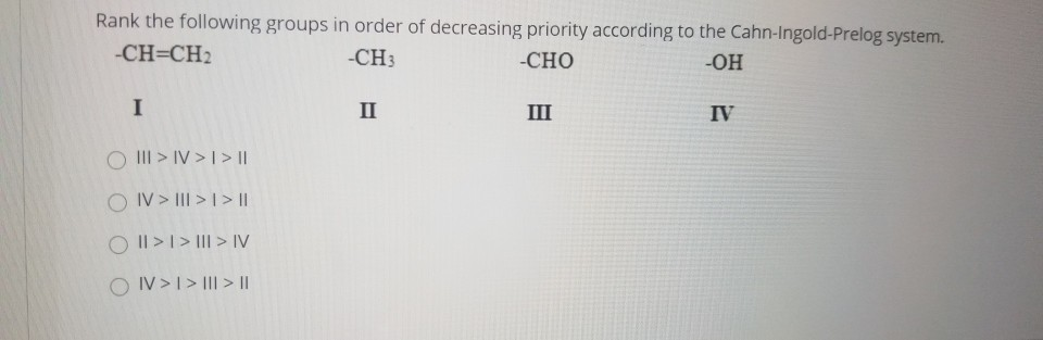 Solved Rank the following groups in order of decreasing | Chegg.com