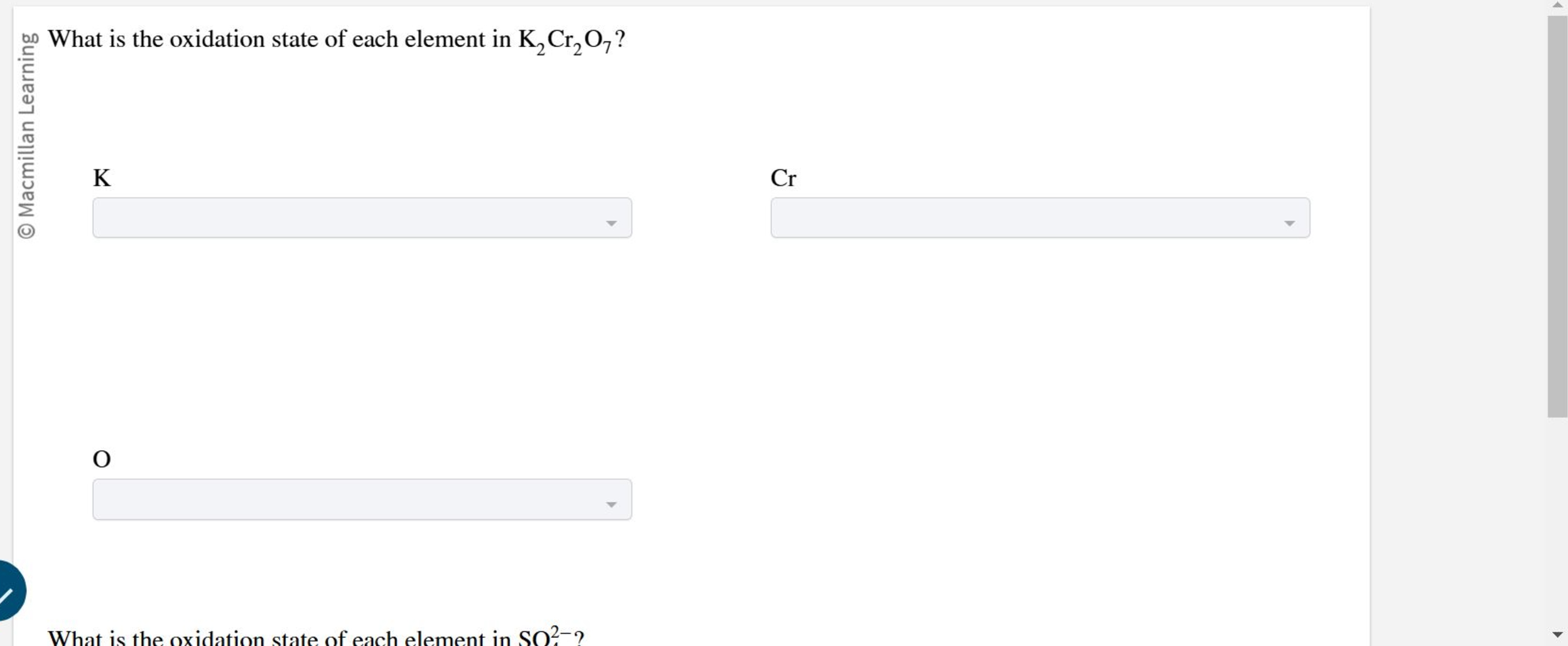 Solved KCrOWhat is ﻿the oxidation state of ﻿each element | Chegg.com