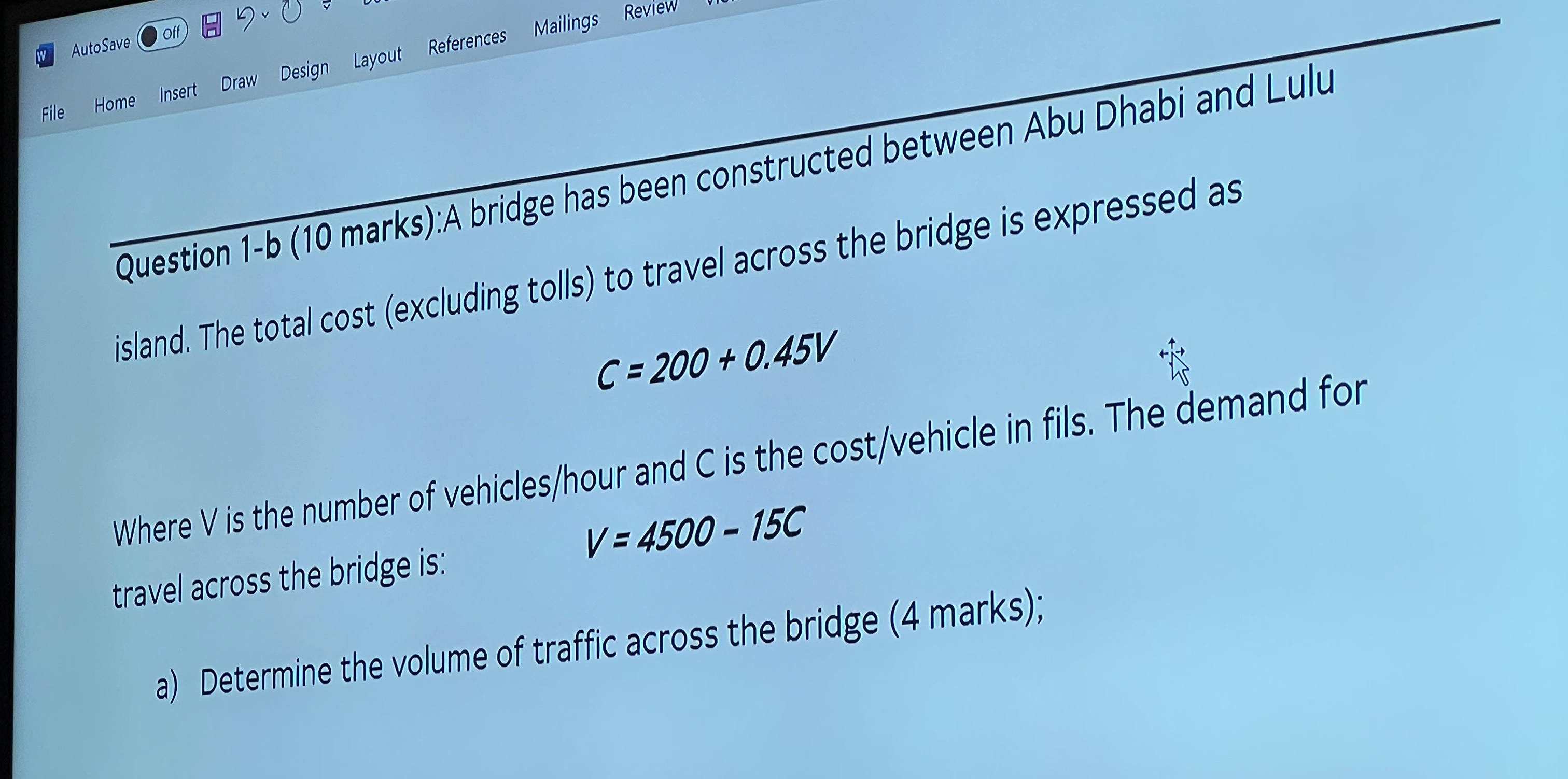 Solved Question 1-b (10 ﻿marks):A bridge has | Chegg.com