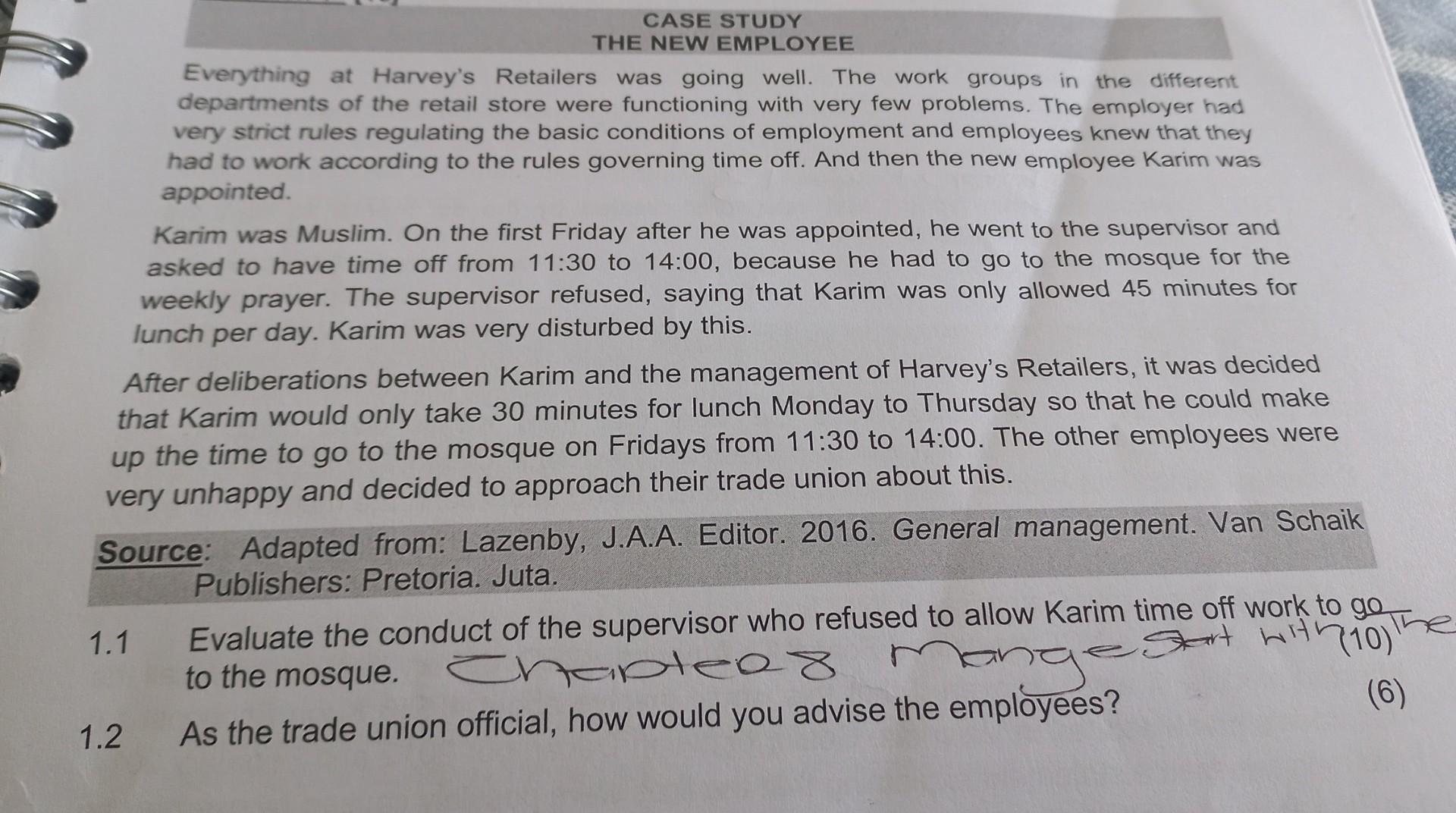 Solved as the trade union official how would you advise the | Chegg.com