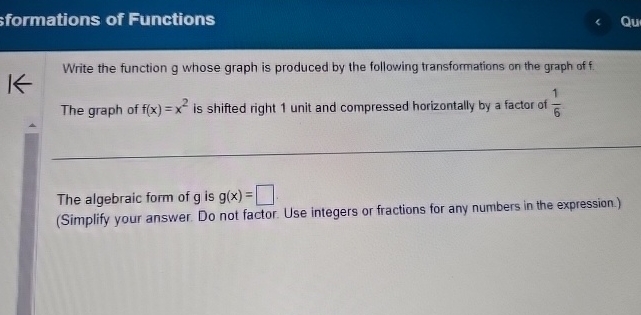 Solved formations of FunctionsWrite the function g ﻿whose | Chegg.com