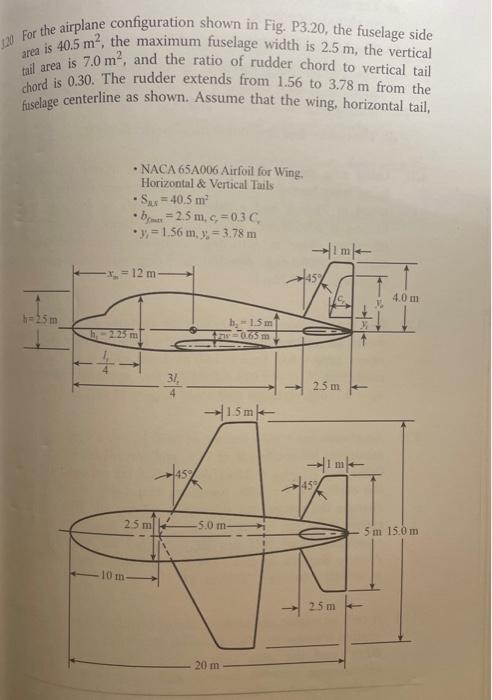 For the airplane configuration shown in Fig. P3.20, | Chegg.com