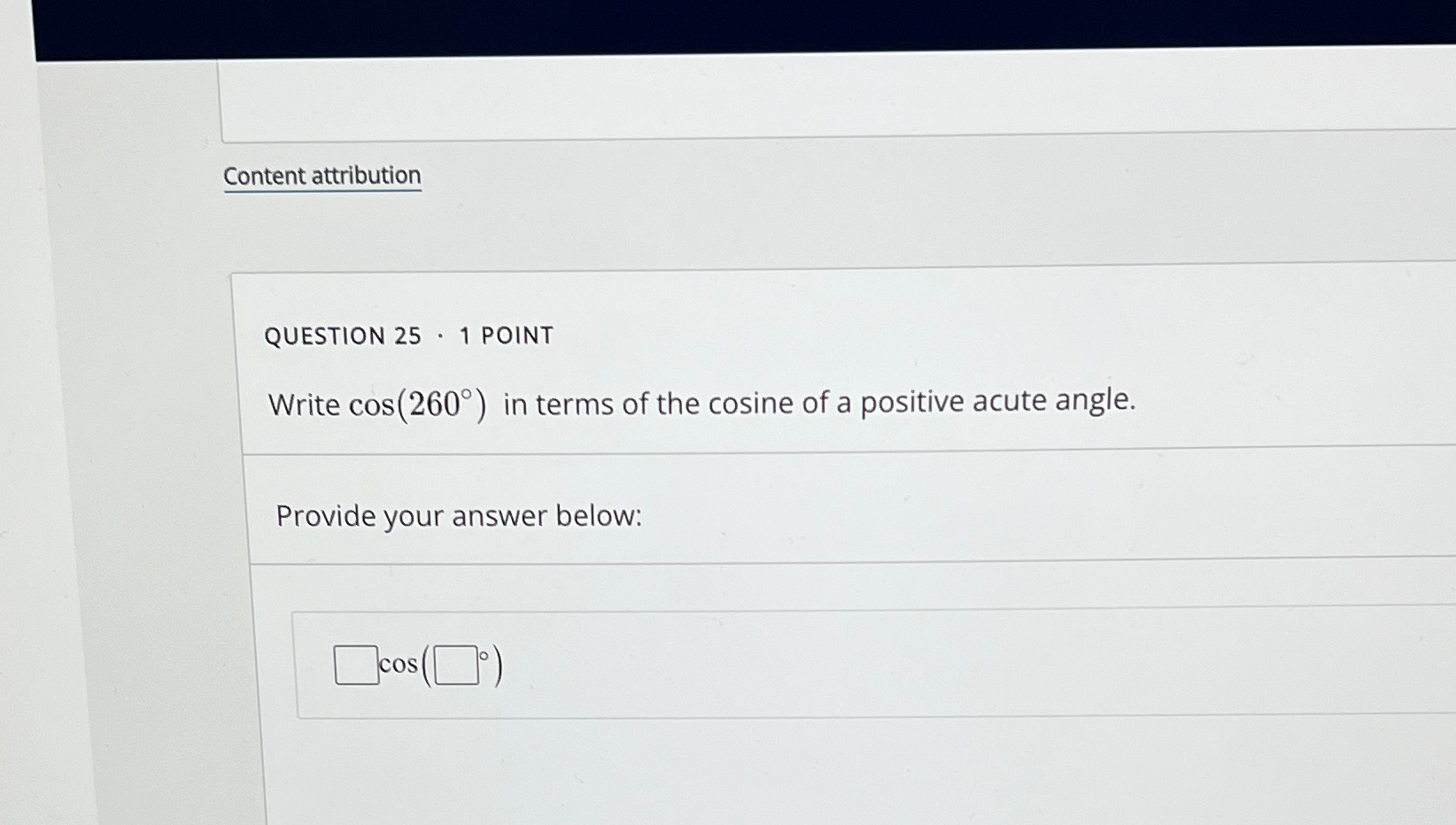 Solved Content attributionQUESTION 25 - 1 POINTWrite | Chegg.com Solved Content attributionQUESTION 25 - 1 POINTWrite | Chegg.com