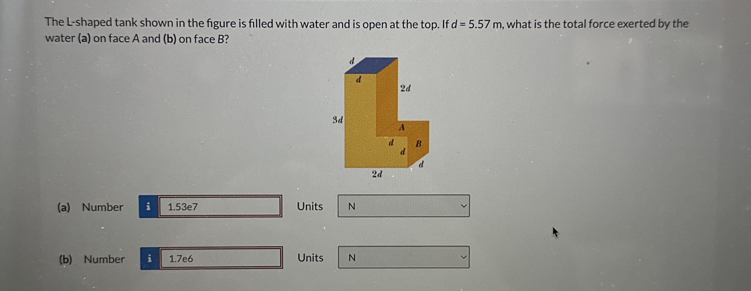 The L-shaped tank shown in the figure is filled with | Chegg.com