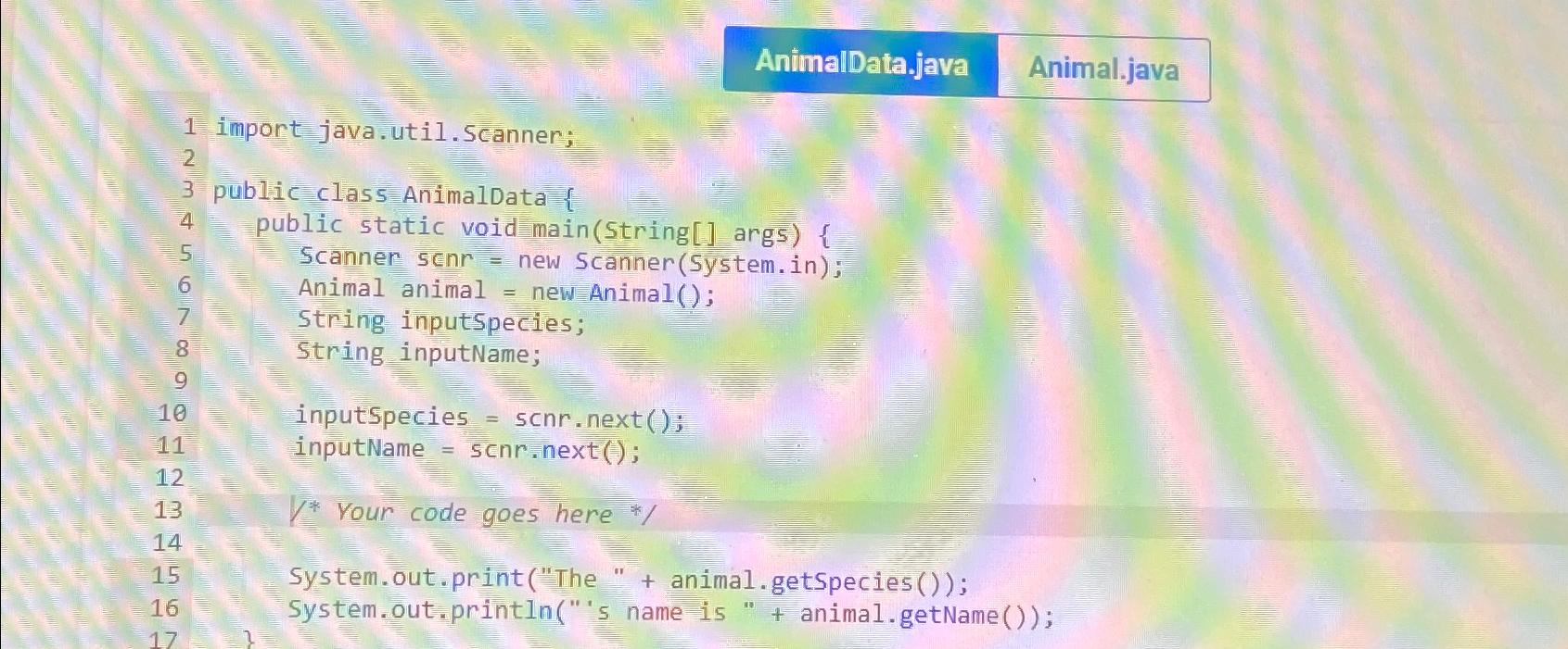 Solved The setSpecies() ﻿mutator sets field species to | Chegg.com