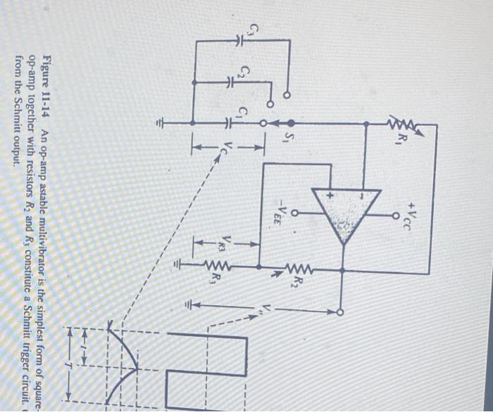 Solved Figure 11-14 An op-amp astable multivibrator is the | Chegg.com