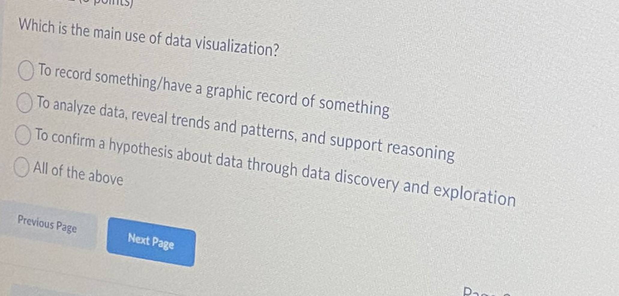 Solved Which is the main use of data visualization?To record | Chegg.com