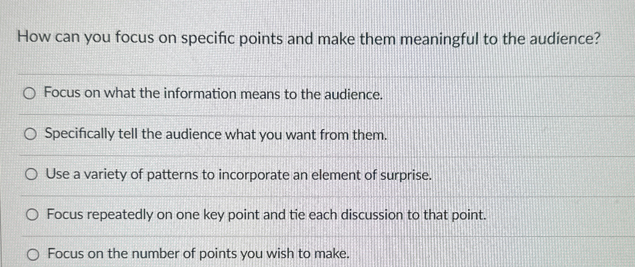 How can you focus on specific points and make them | Chegg.com