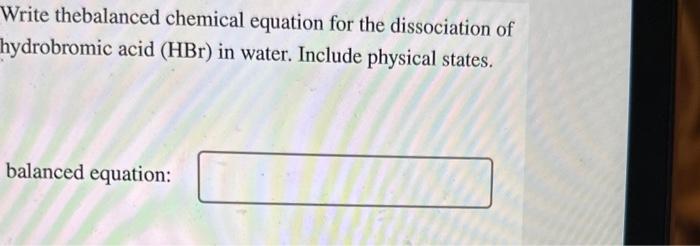 Solved Write thebalanced chemical equation for the | Chegg.com
