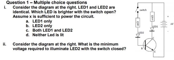 Solved switch Question 1 - Multiple choice questions i. | Chegg.com