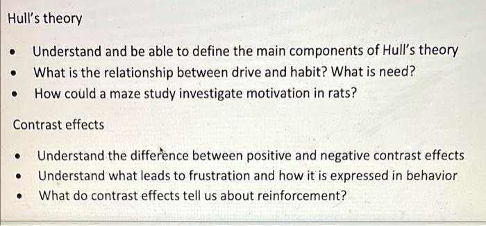 Solved Hull's theory Understand and be able to define the | Chegg.com
