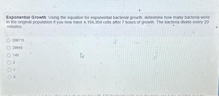 Solved Exponential Growth: Using the equation for | Chegg.com