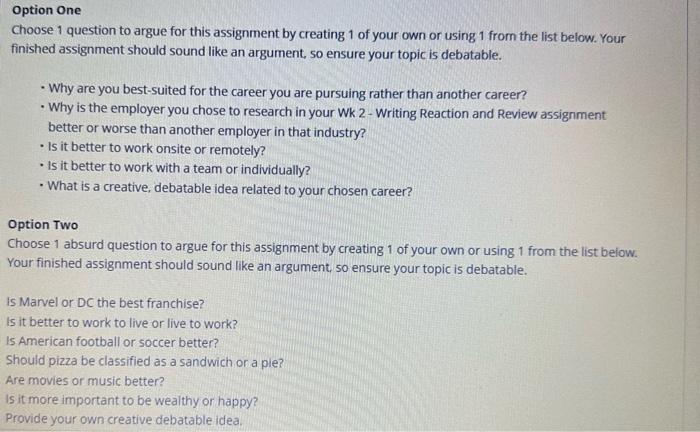 Solved Assignment Content Crafting an effective argument is | Chegg.com