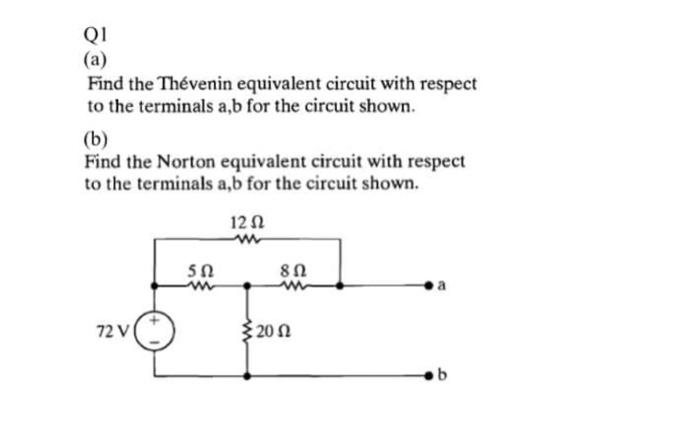 Solved Q1 (a) Find the Thévenin equivalent circuit with | Chegg.com