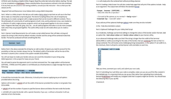 Solved no CST8102 Lab 8: Building a Helpful Utility Program | Chegg.com