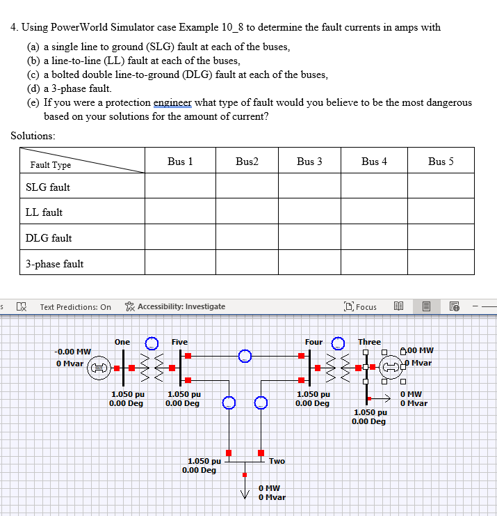 Using PowerWorld Simulator case Example 10_8 ﻿to | Chegg.com