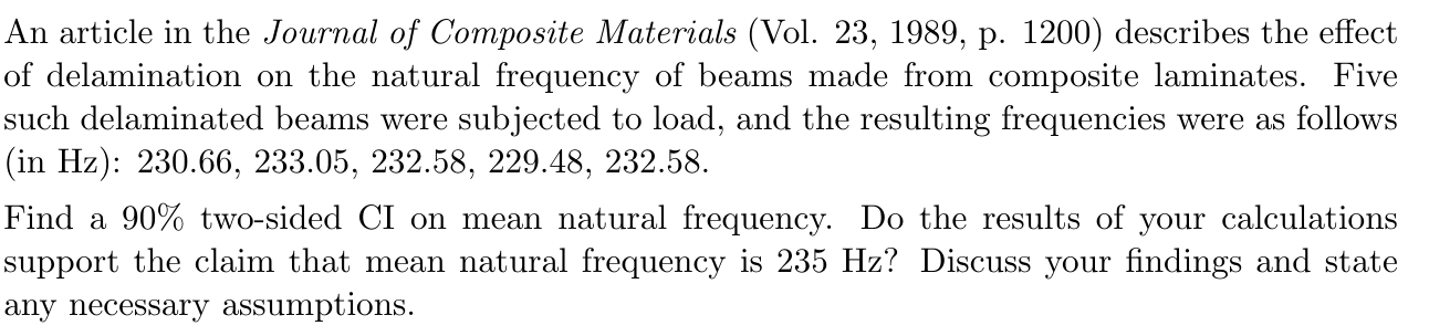 Solved An article in the Journal of Composite Materials | Chegg.com
