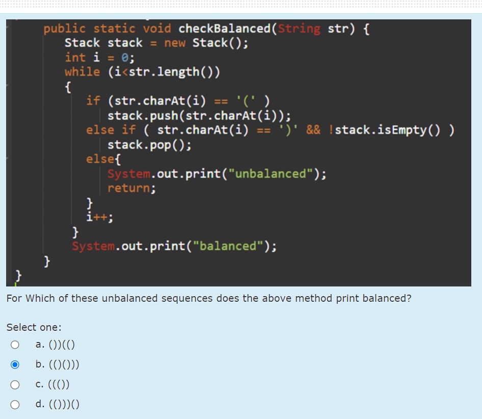 Solved For Which of these unbalanced sequences does the | Chegg.com