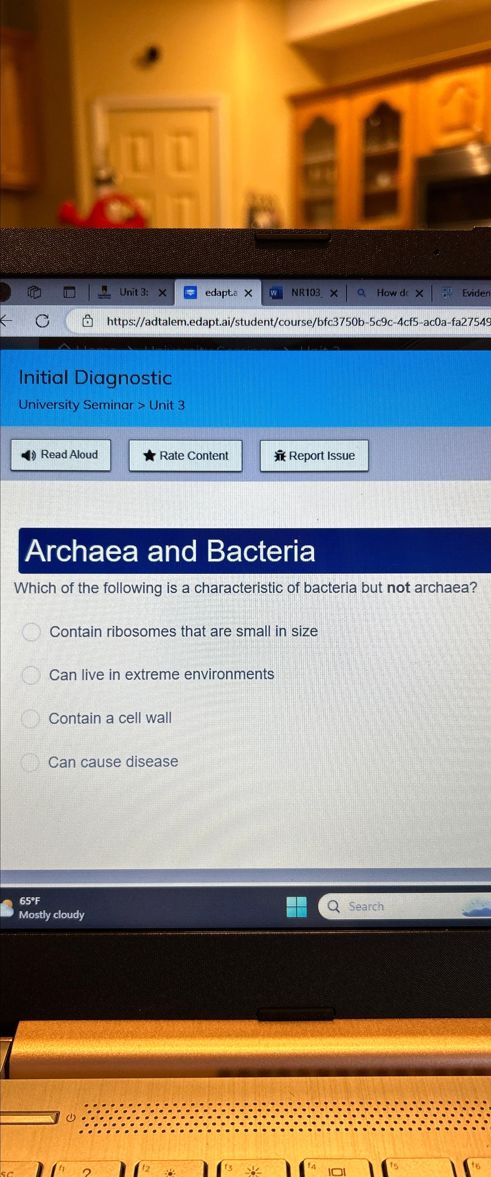 Solved Initial DiagnosticUniversity Seminar > ﻿Unit 3Archaea | Chegg.com