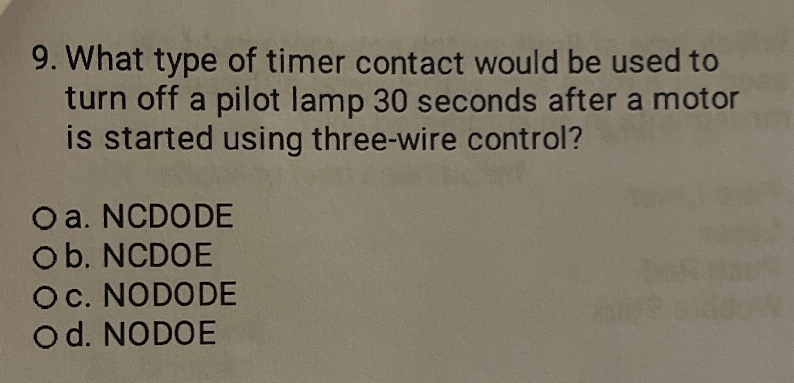 Solved What type of timer contact would be used to turn off | Chegg.com
