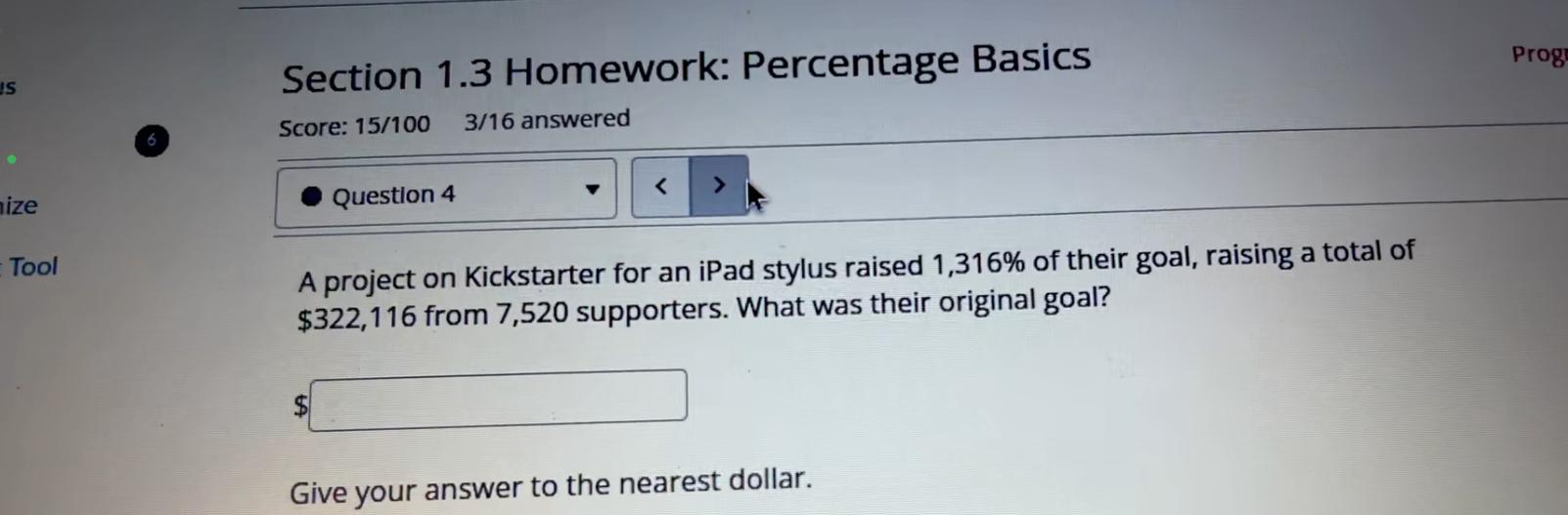 Solved Section 1.3 ﻿Homework: Percentage BasicsScore: | Chegg.com