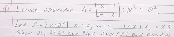 Solved Linear operator A=[2−1−12]:R2→R2. Let | Chegg.com