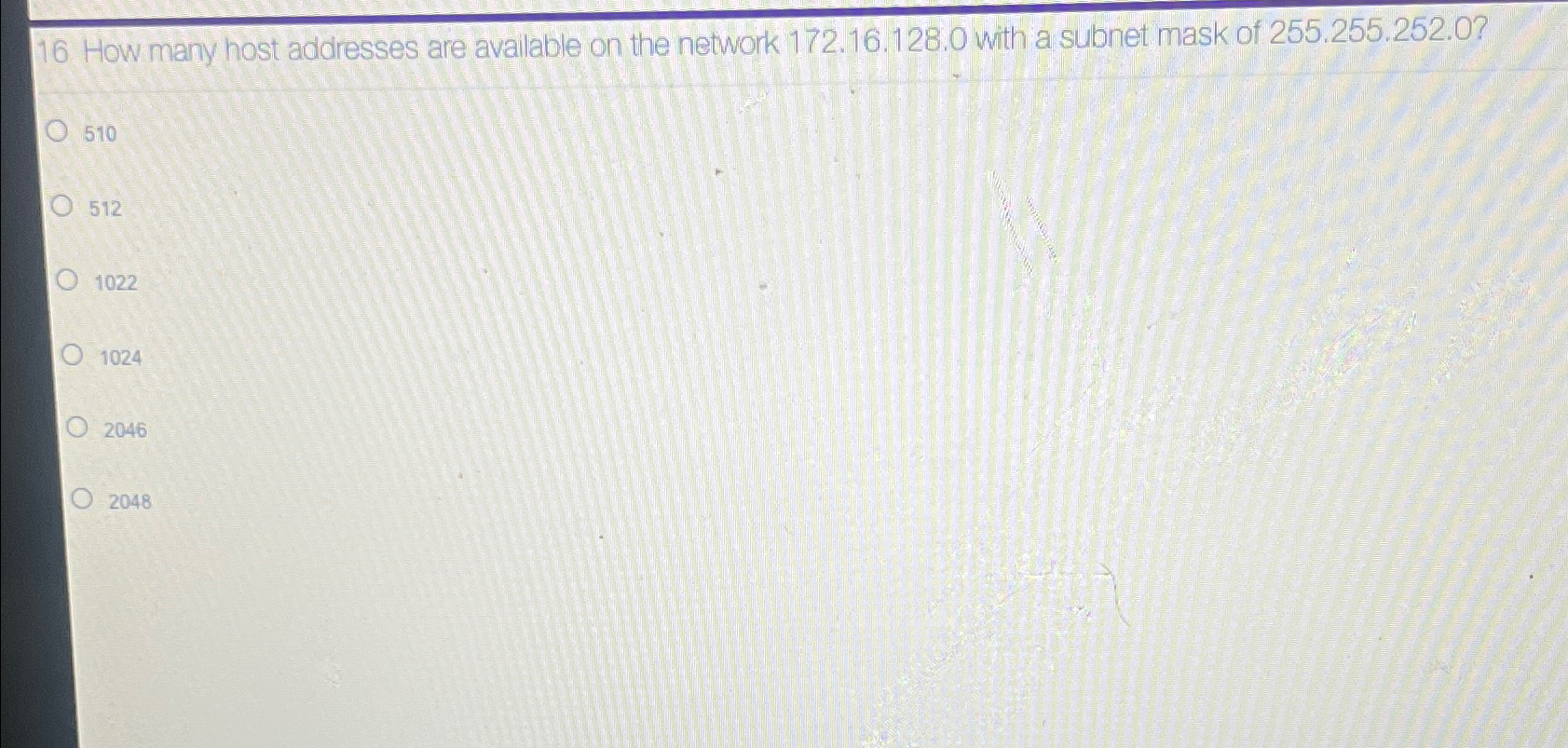 Solved 16 ﻿How many host addresses are avallable on the | Chegg.com