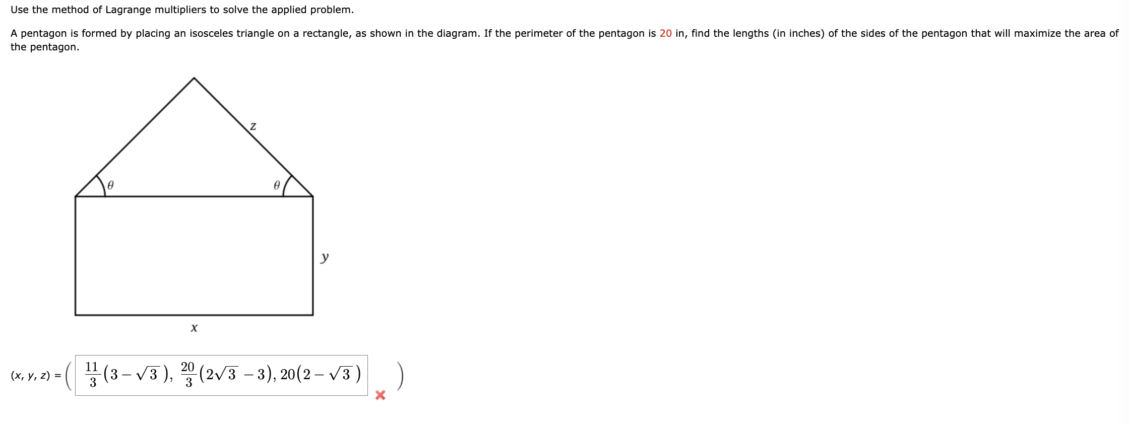 Solved Use the method of Lagrange multipliers to solve the | Chegg.com