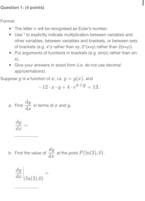 Solved Format: - The letter e will be recognised as Euler's | Chegg.com