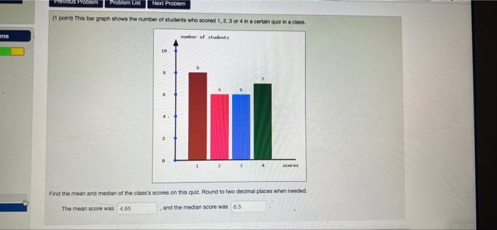 Solved Problom List Next Problem 1 Point This Bar Graph 0805