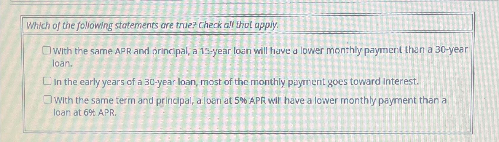 Solved Which of the following statements are true? Check all | Chegg.com