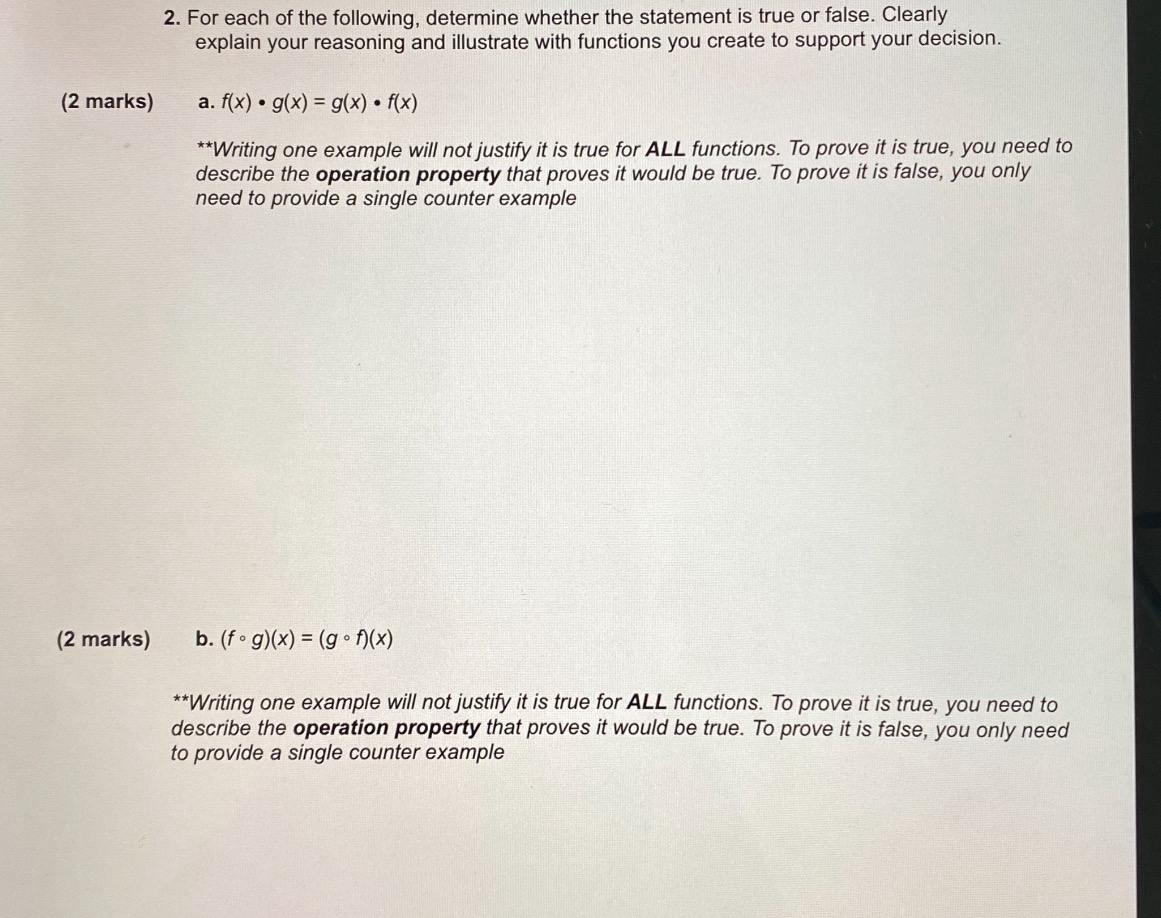 Solved For each of the following, determine whether the | Chegg.com