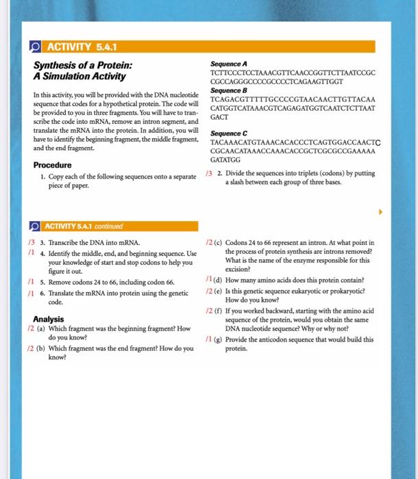 Solved SBI 4U - Unit 3 Lab Assignment - Synthesis of a | Chegg.com