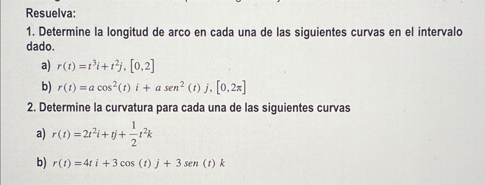 Solved Resuelva:Determine la longitud de arco en cada una de | Chegg.com Solved Resuelva:Determine la longitud de arco en cada una de | Chegg.com