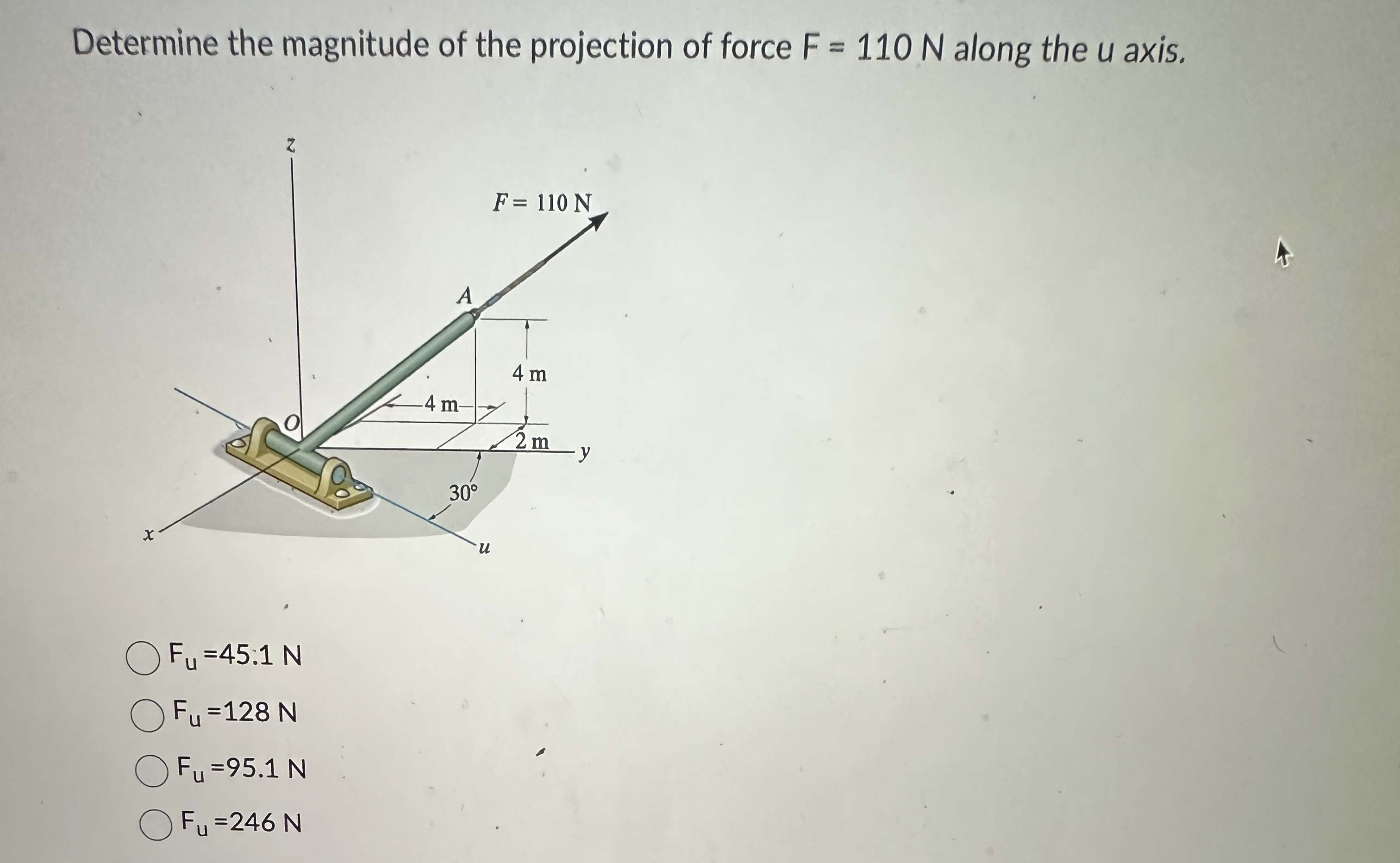 Solved Determine the magnitude of the projection of force | Chegg.com