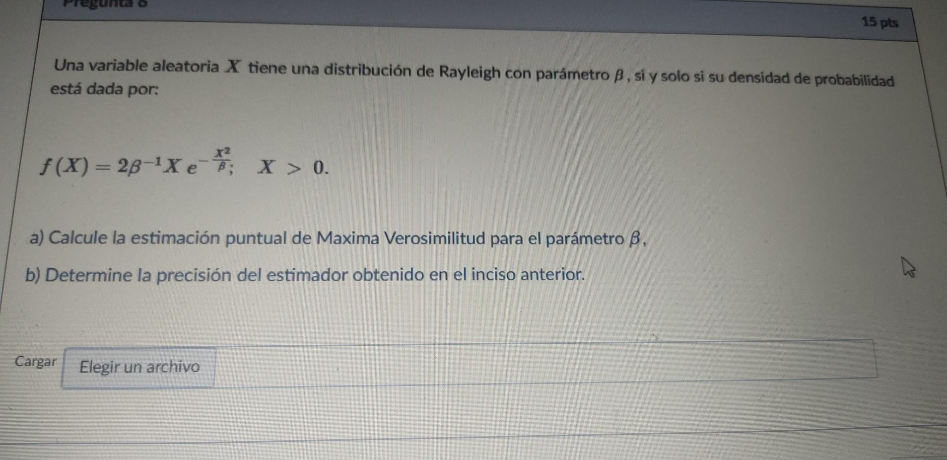 Solved a random variable X has a Rayleigh distribution with | Chegg.com