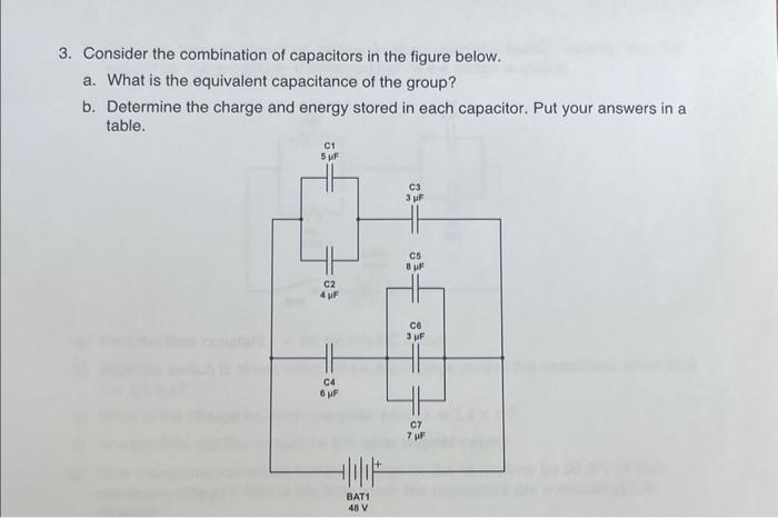 Solved 3. Consider the combination of capacitors in the | Chegg.com