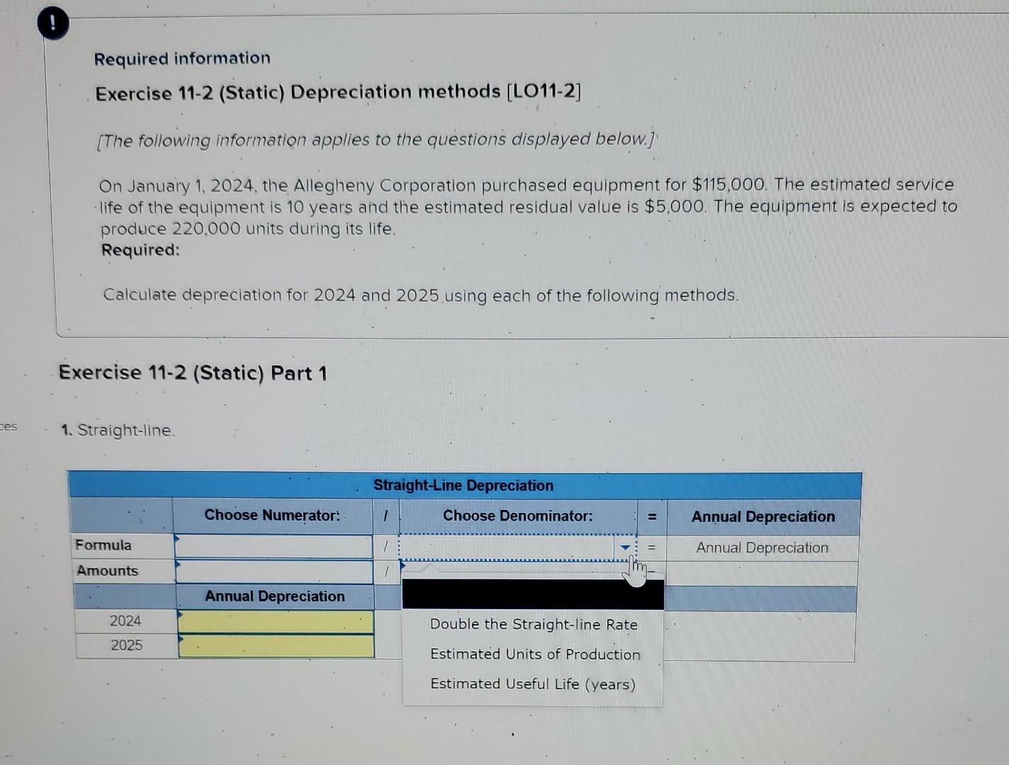 Solved Required information Exercise 11-2 (Static) | Chegg.com